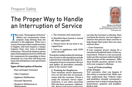 The Proper Way to Handle an Interruption of Service | P3 Propane